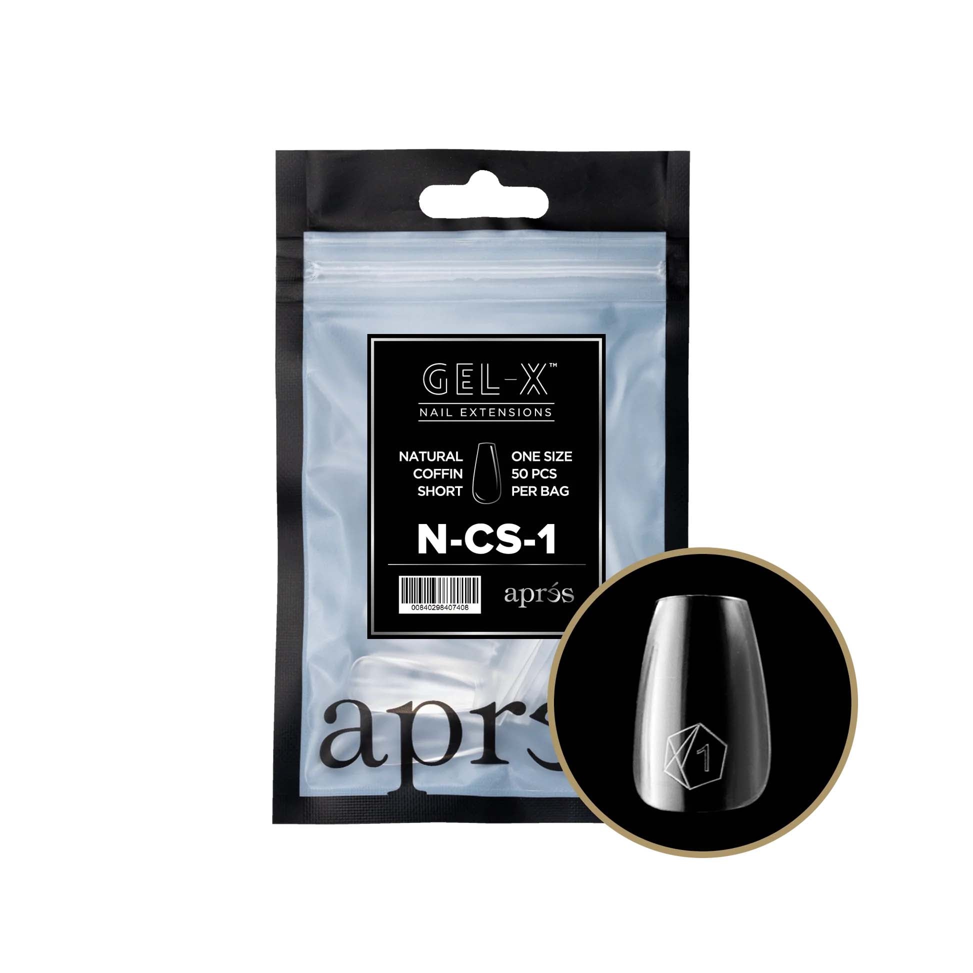 Apres Gel-X Tips (Natural Coffin Short) 50pcs Refill Pack – Aprés Nail ...